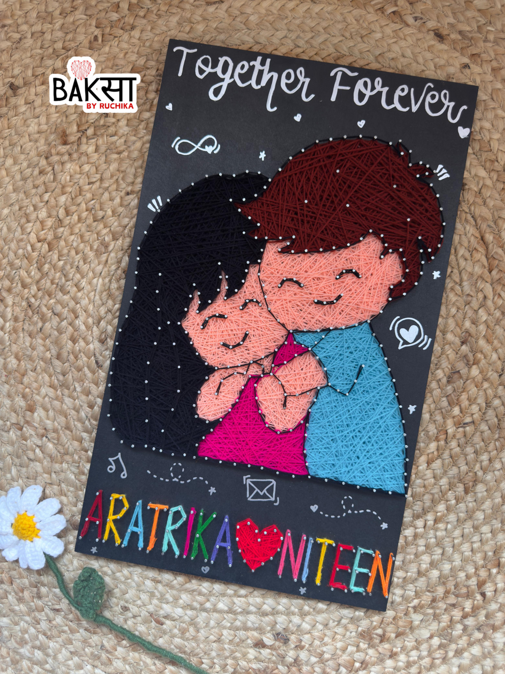 Couple Doodle String Art with Names – baksabyr
