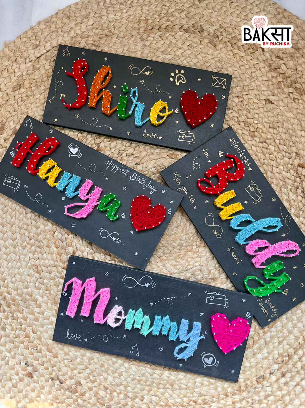 Artsy- Customised Mini Nameplate String Art – baksabyr