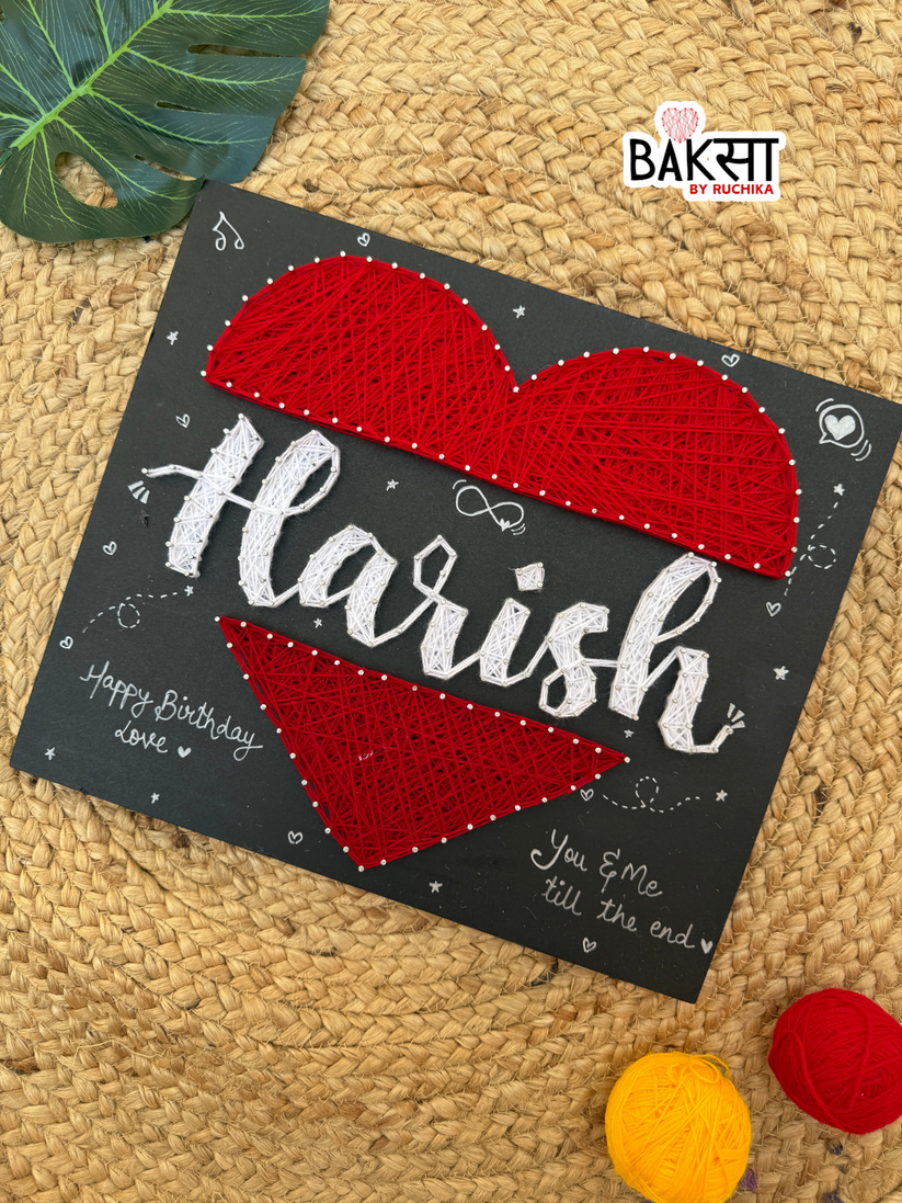 Customised Name in Heart String Art – baksabyr