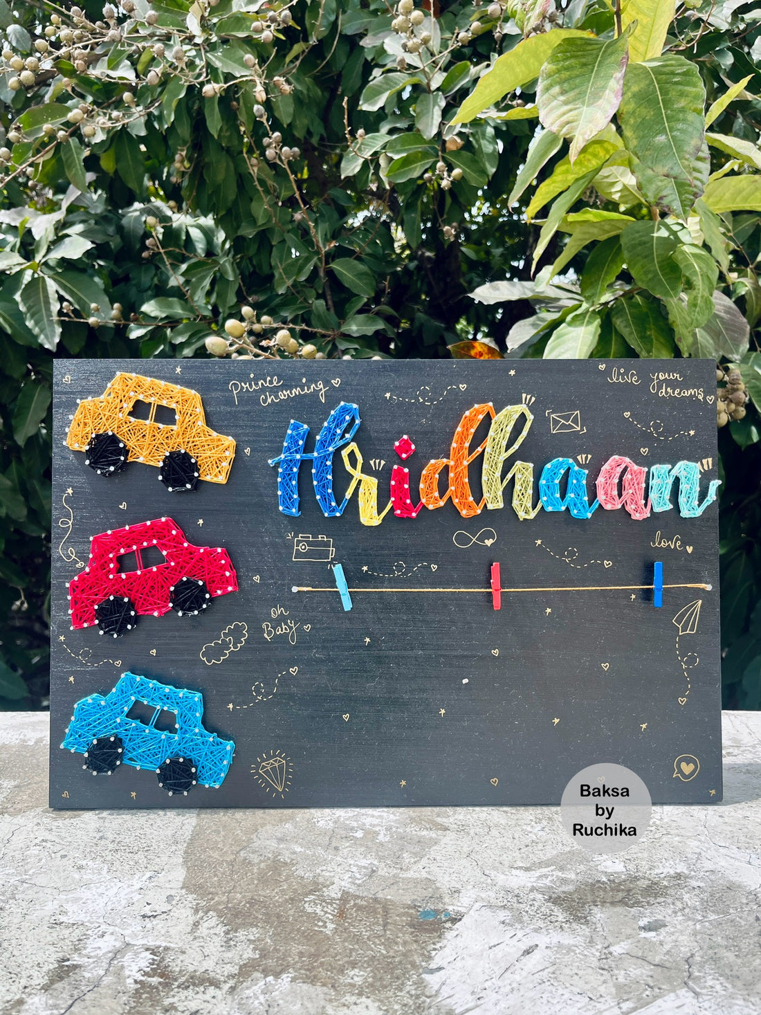 Customised Name with Car String Art – baksabyr