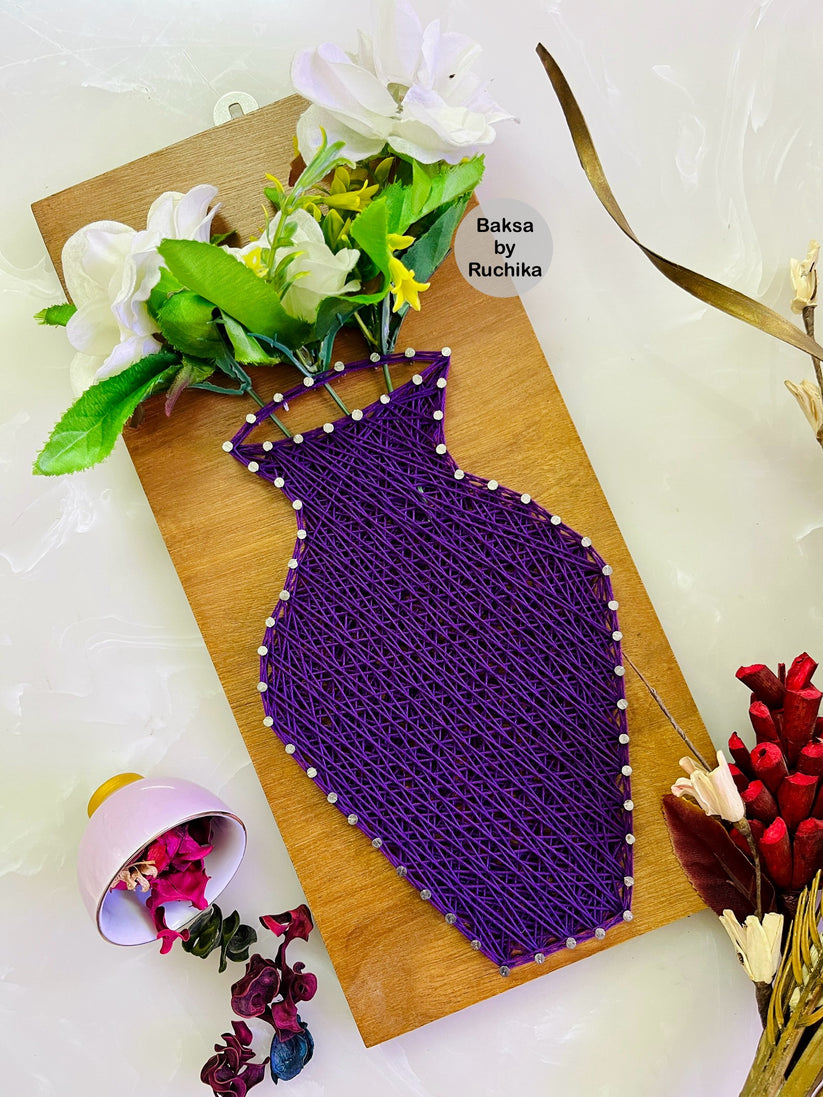 Curvy Vase String Art with flowers – baksabyr
